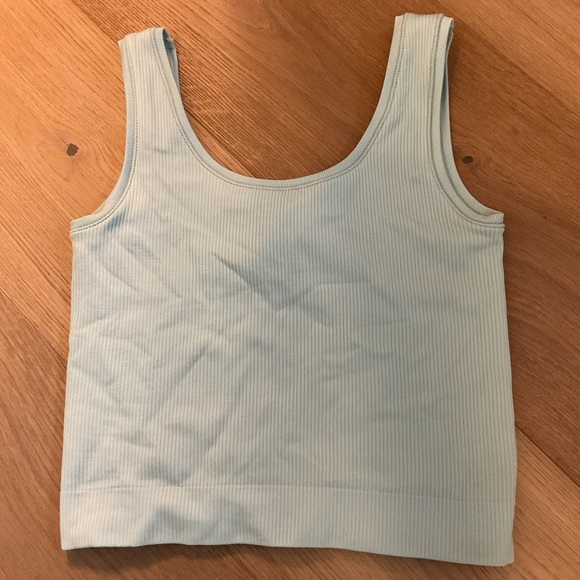 Athleta | Shirts & Tops | Athleta Light Blue Ribbed Tank Top | Poshmark